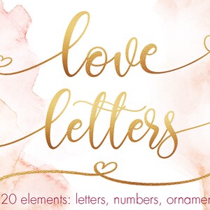 Gold Font, Love Letters, Gold Alphabet Clipart, Gold Foil Alphabet ...