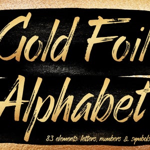 Gold Alphabet Clip Art, Gold Foil Alphabet, Gold Letters, Gold Numbers ...