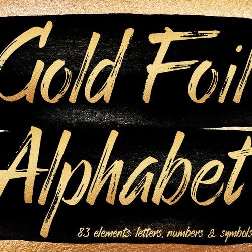 Gold Alphabet Clip Art Gold Foil Alphabet Gold Letters Gold | Etsy