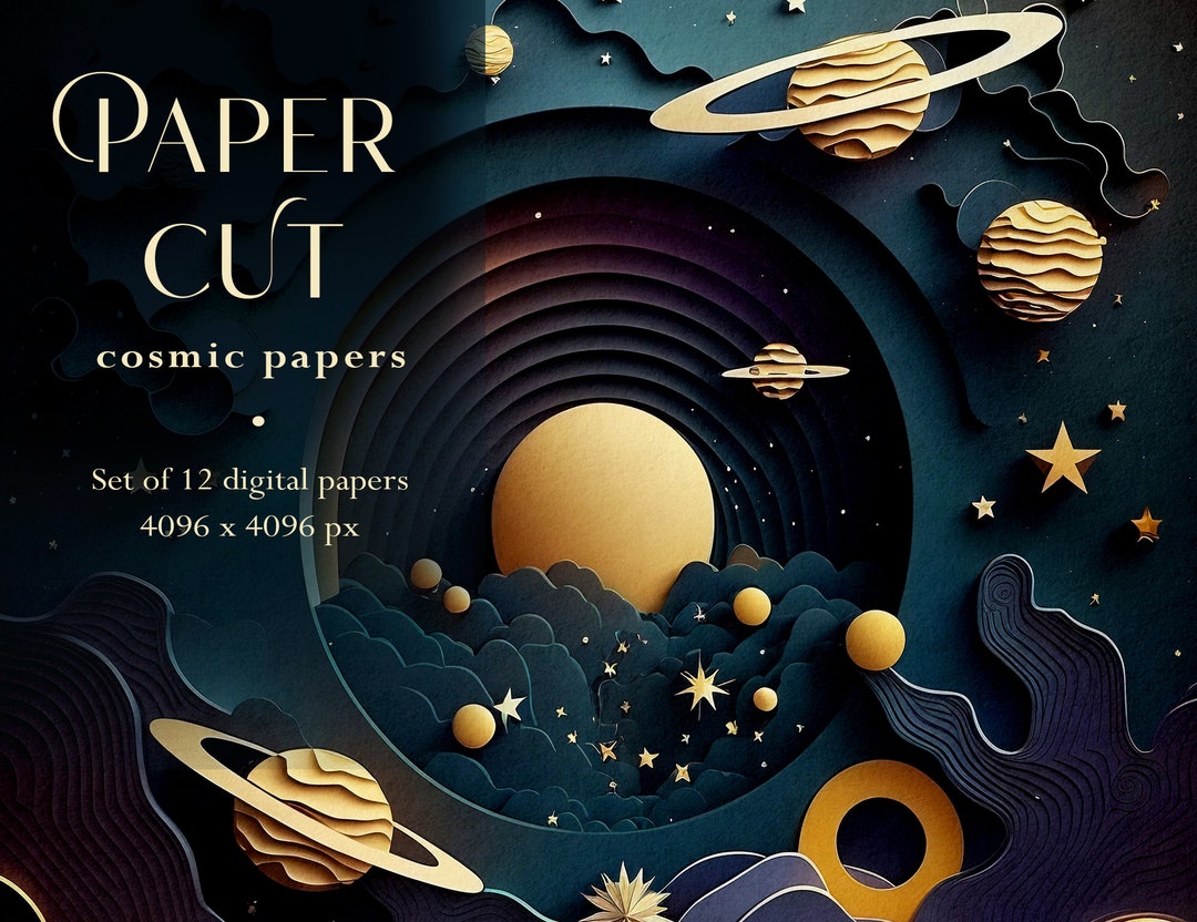 Cosmic Paper Cut Backgrounds, Galactic Paper Cut Designs, Cosmic ...