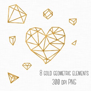 Geometric Digital Paper Clipart, Gold Invitation Template Clipart, Blue ...