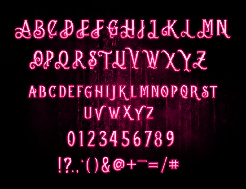 Neon Alphabet Clipart Fairy Letters Clipart Digital Neon - Etsy