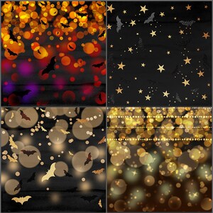 Halloween Digital Paper Clipart, Spooky Night, Halloween Wallpaper ...