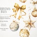 Christmas Baubles Clip Art, White & Gold Baubles Clipart, Christmas ...