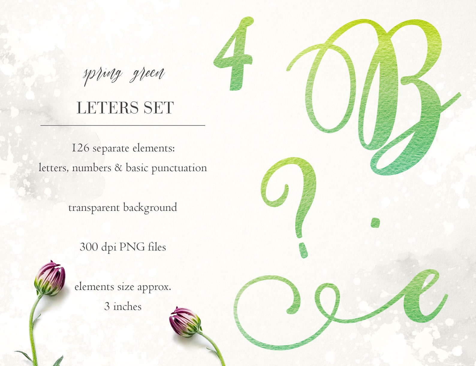 Watercolor Letters Clipart Green Watercolor Alphabet Spring - Etsy Canada