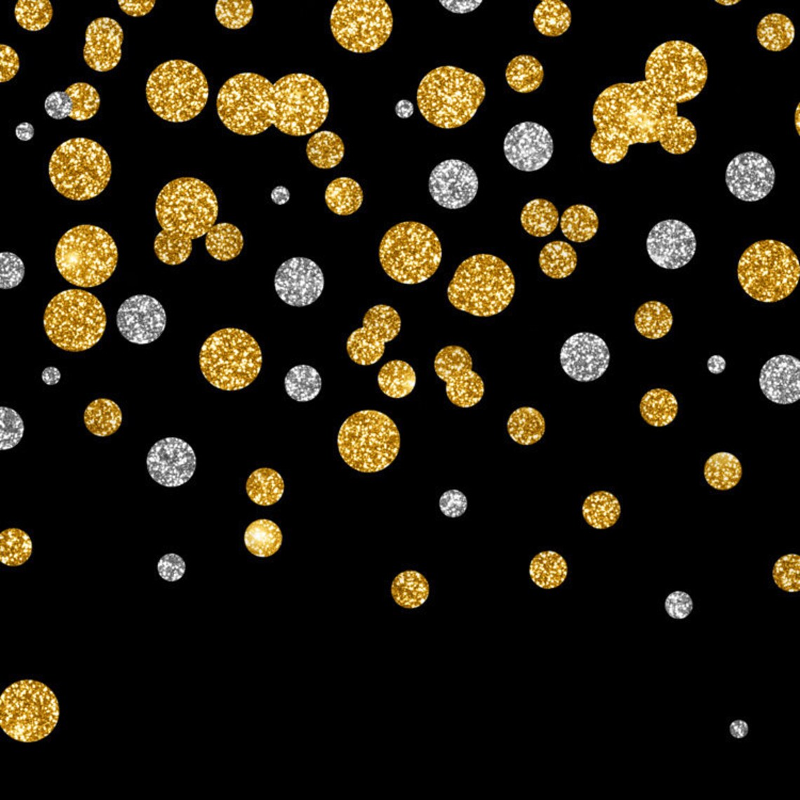 Silver & Gold Confetti Frames Clipart Christmas Border | Etsy