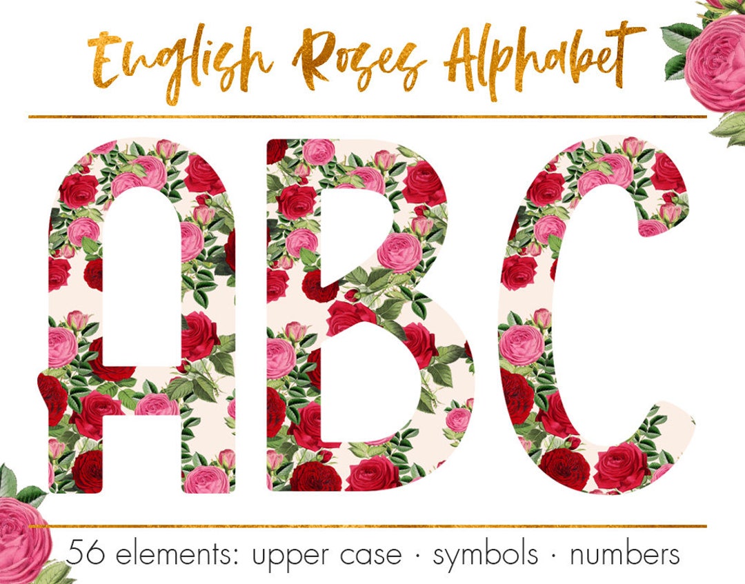 Floral Alphabet Clipart, Letters With Flowers, Floral Letters, Flower ...