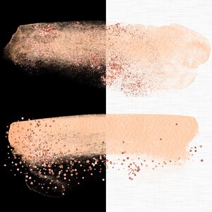 Brush Strokes With Rose Gold Confetti, Rose Gold Design Elements ...