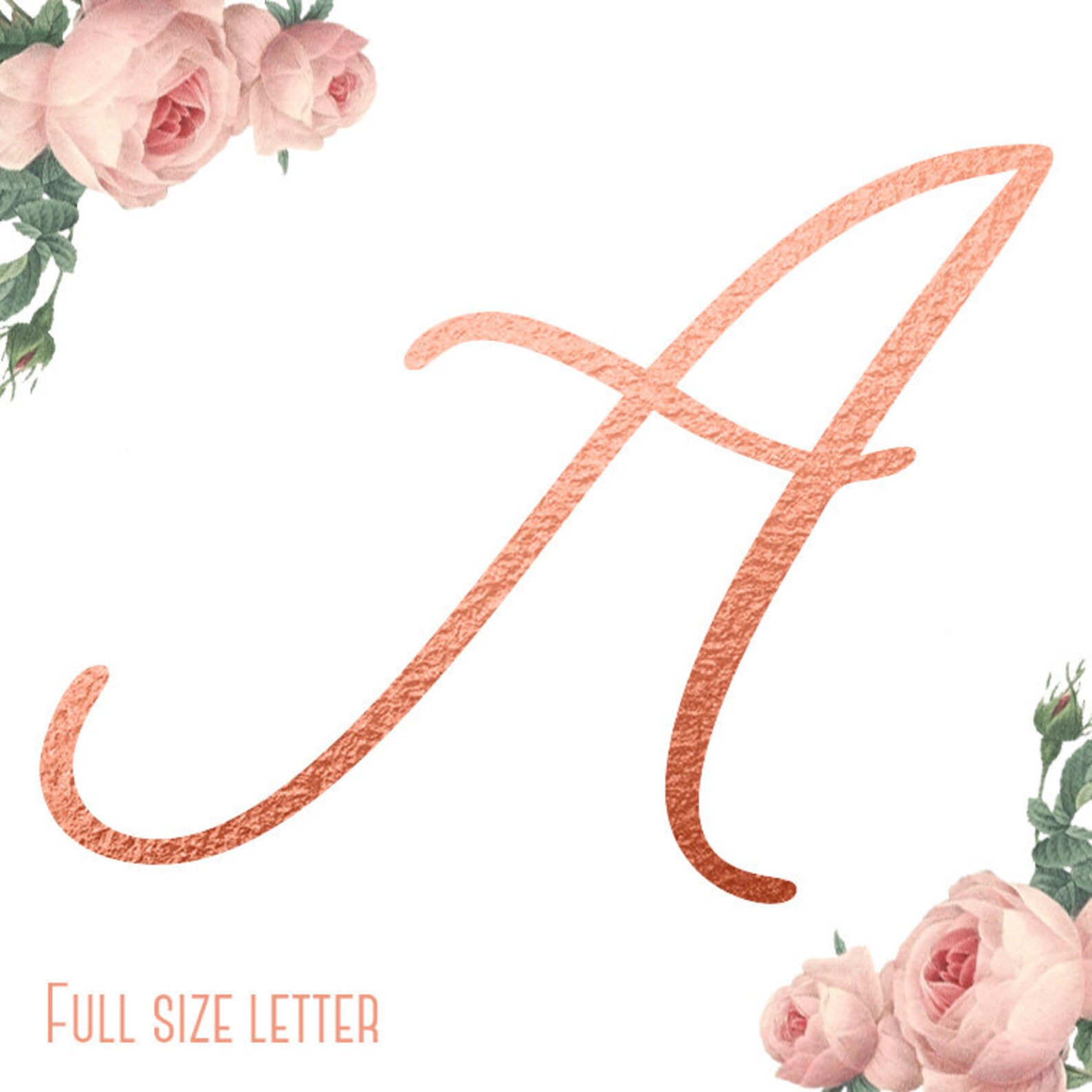 Rose Gold Alphabet Clipart Rose Gold Foil Alphabet Rose Gold - Etsy