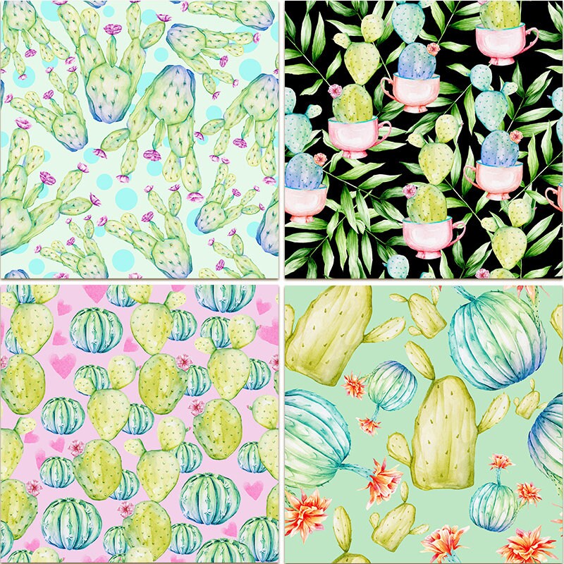 Cactus Seamless Digital Paper Cactus Paper Floral Seamless | Etsy