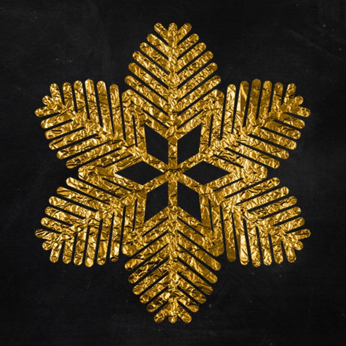 Gold Snowflakes Clipart, Gold Glitter Snowflakes, Gold Foil Snowflakes ...