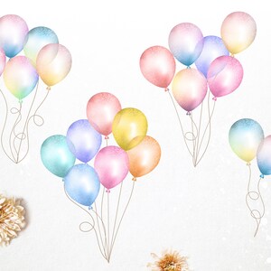 Rainbow Balloons Clipart, Colorful Balloons Clip Art, Balloon Overlays ...