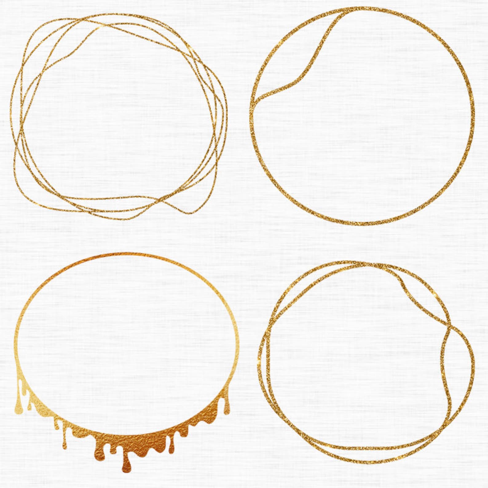 Gold Round Frames Clipart, Gold Circles Clipart, Circle, Frame Overlays ...