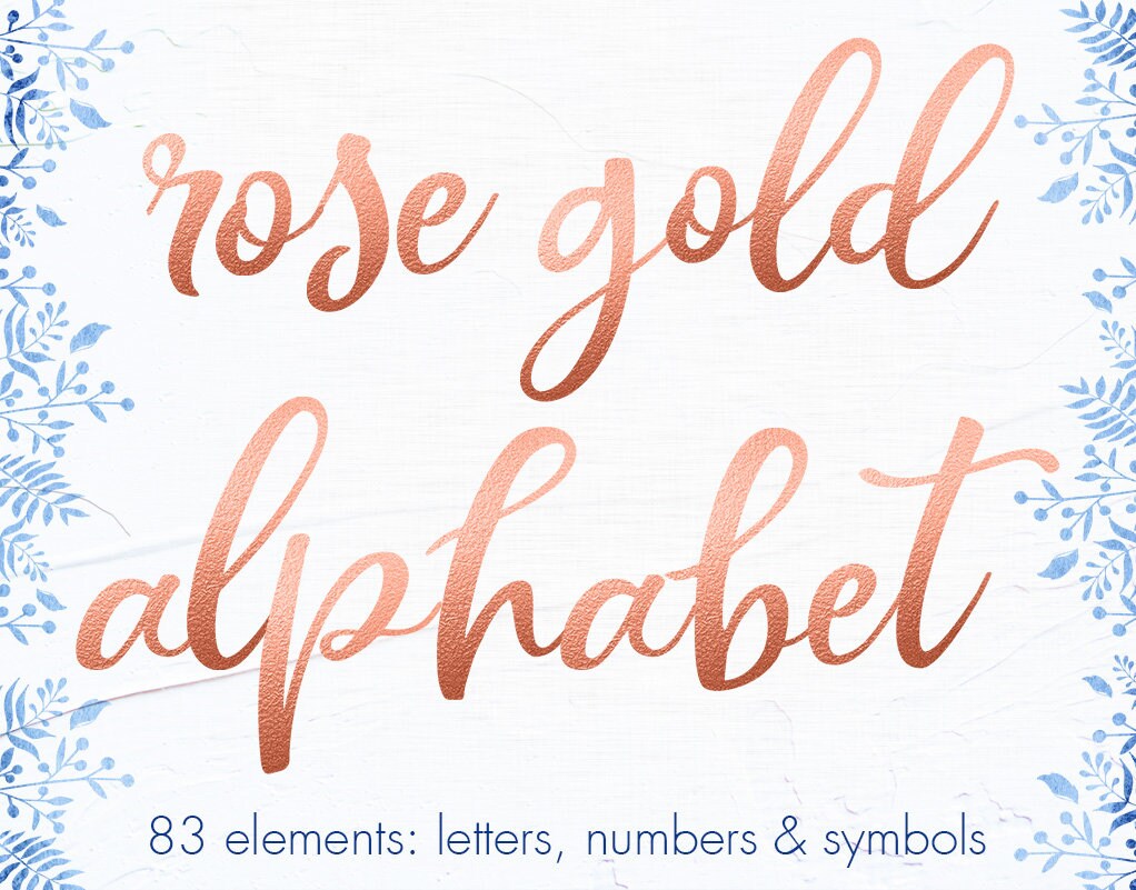 Rose Gold Alphabet Clip Art Rose Gold Letters Clipart Rose - Etsy