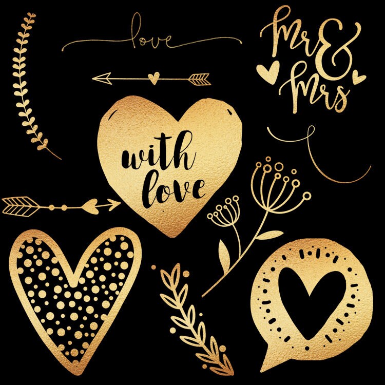 Buy 3 Pay for 2 Gold Design Elements Gold Foil Elements - Etsy