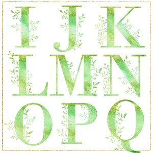 Watercolor Monogram Alphabet Clipart, Monogram Floral Watercolor ...