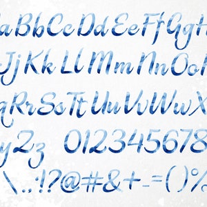 Blue Watercolor Alphabet Clipart: Decorative PNG Letters (digital ...
