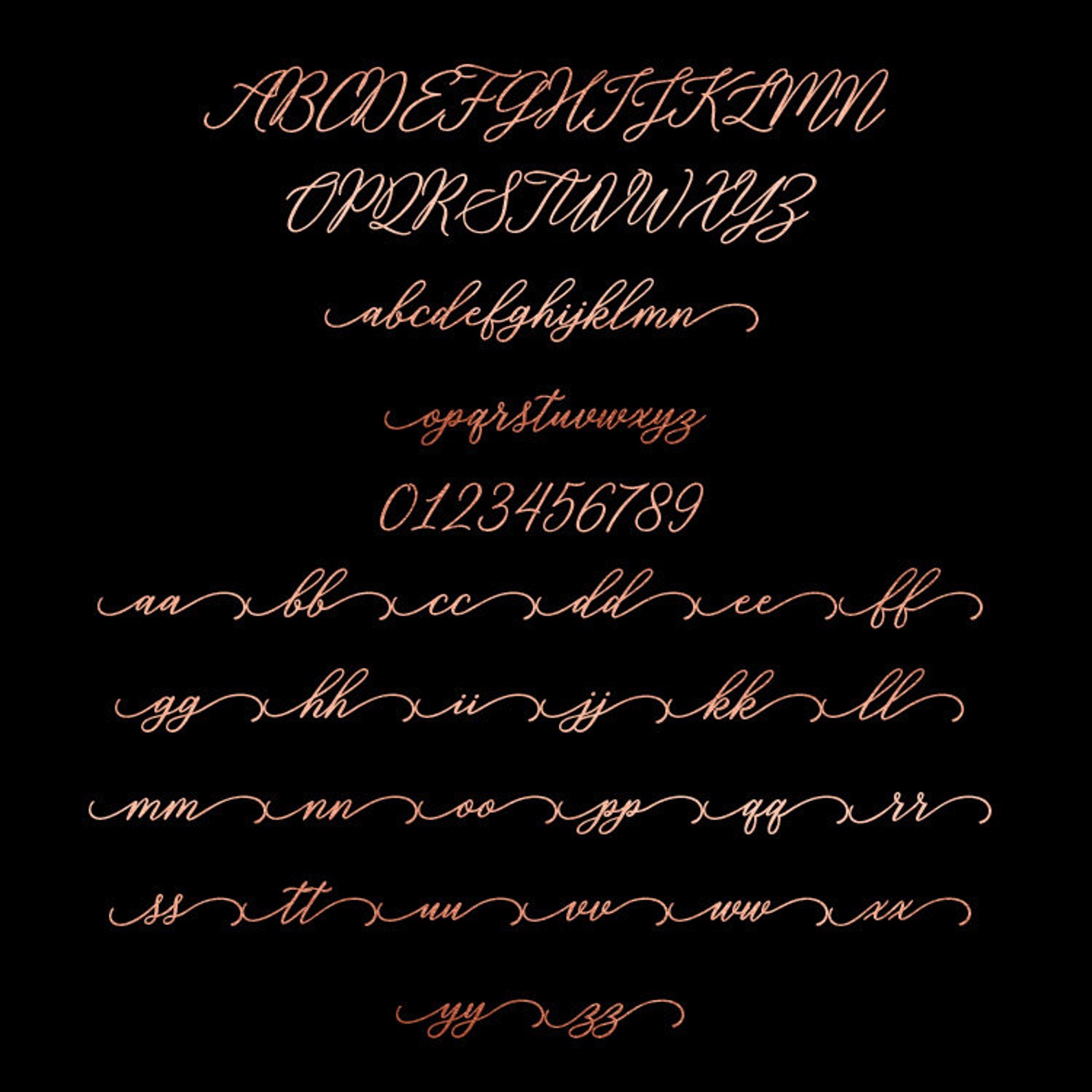 Rose Gold Alphabet Clipart Rose Gold Foil Alphabet Rose Gold - Etsy