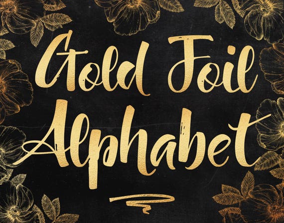 Gold Alphabet Clip Art Gold Foil Alphabet Gold Letters Gold | Etsy ...