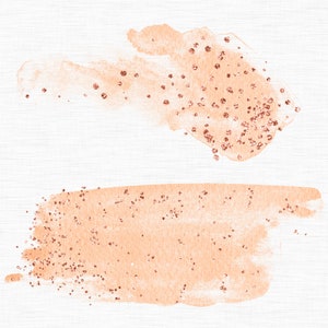 Brush Strokes With Rose Gold Confetti, Rose Gold Design Elements ...