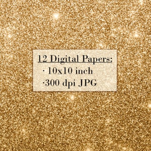 Buy 3 Pay for 2, Gold Glitter Digital Paper, Gold Bokeh Paper Pack ...