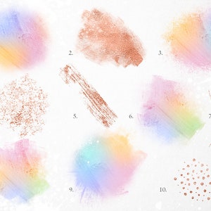 Rainbow and Rose Gold Abstract Design Elements, Rose Gold Overlays ...