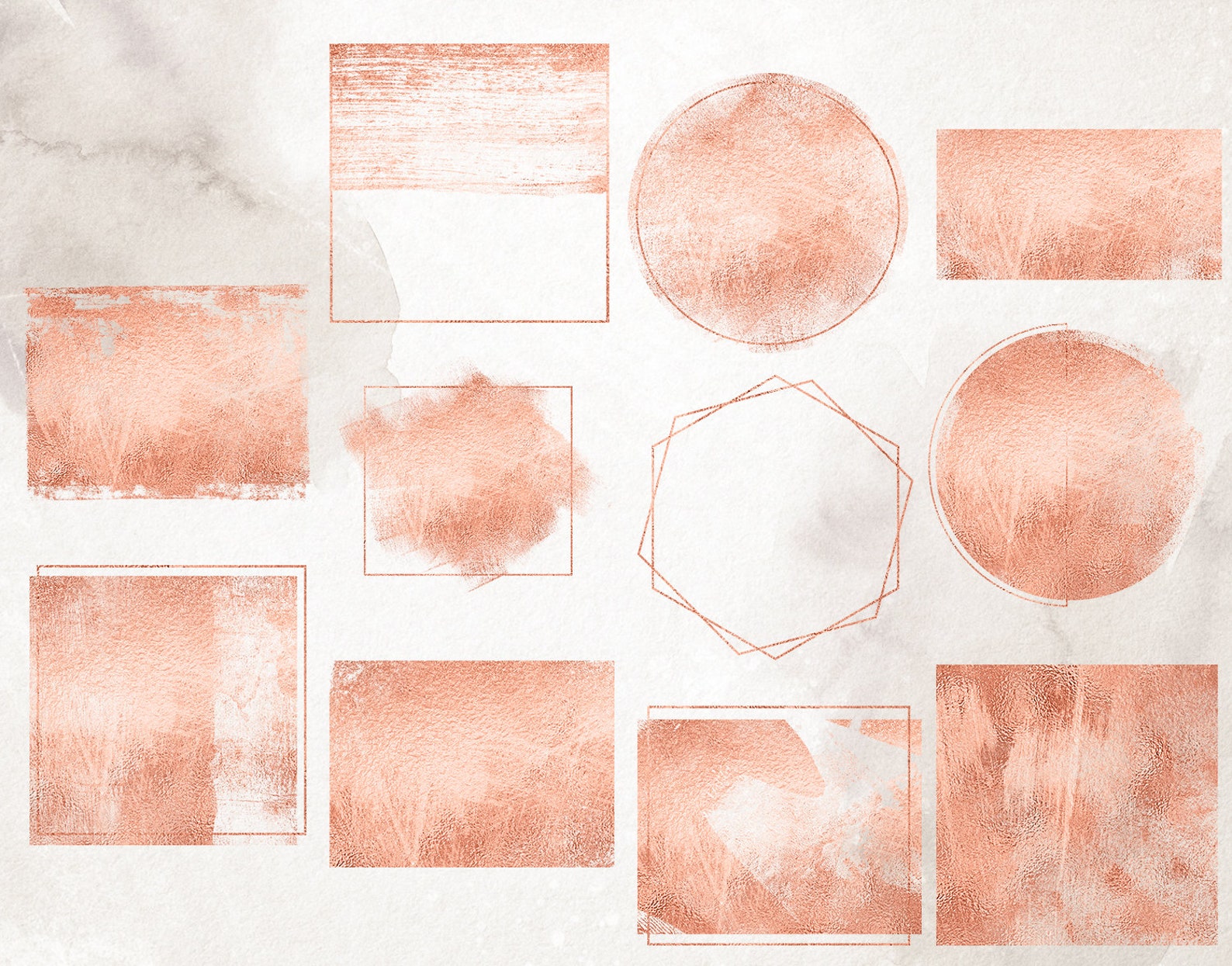 Rose gold design elements clipart Rose gold circles Rose | Etsy