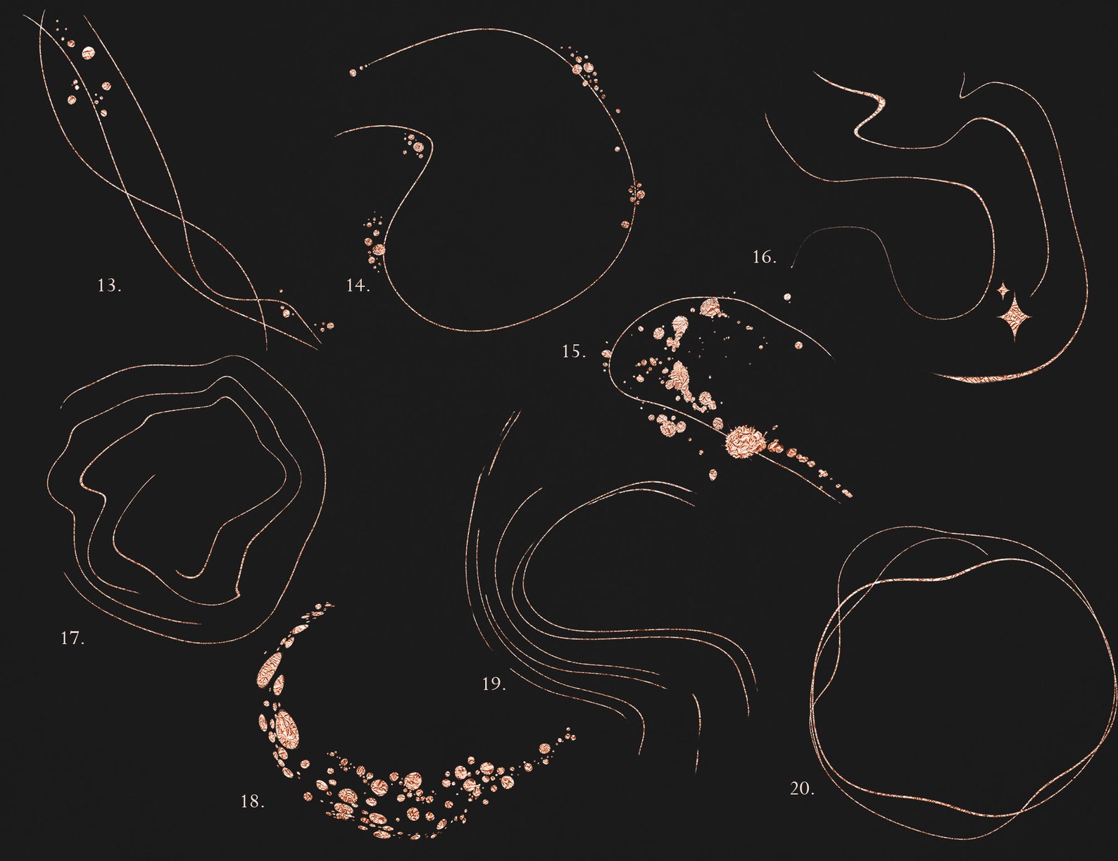 Sparkling Circles for Logo Watercolor Round Shapes Rose Gold - Etsy