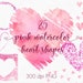 Pink Watercolor Hearts Clipart, Watercolor Design Elements, Pink Heart ...