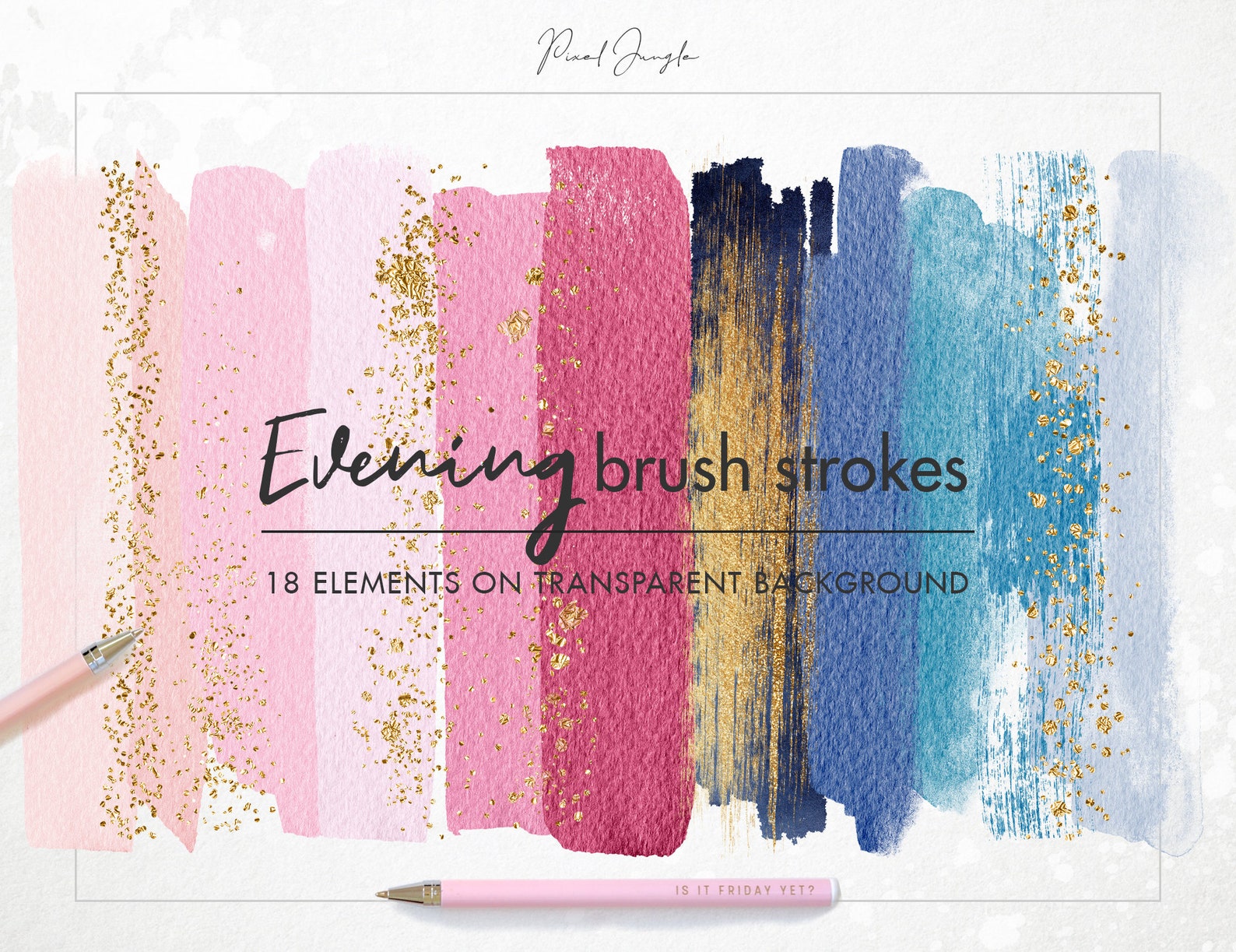 Rainbow Brush Strokes Clipart Rainbow Watercolor Brush | Etsy