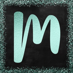 Mint Green Alphabet Clip Art, Mint Foil Alphabet, Mint Letters, Mint ...