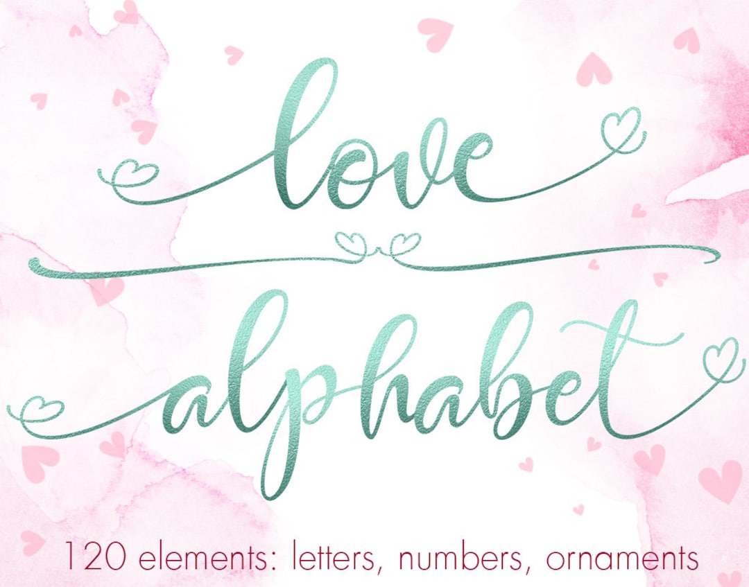 Mint Foil Letters, Love Letters, Mint Alphabet Clipart, Mint Foil ...