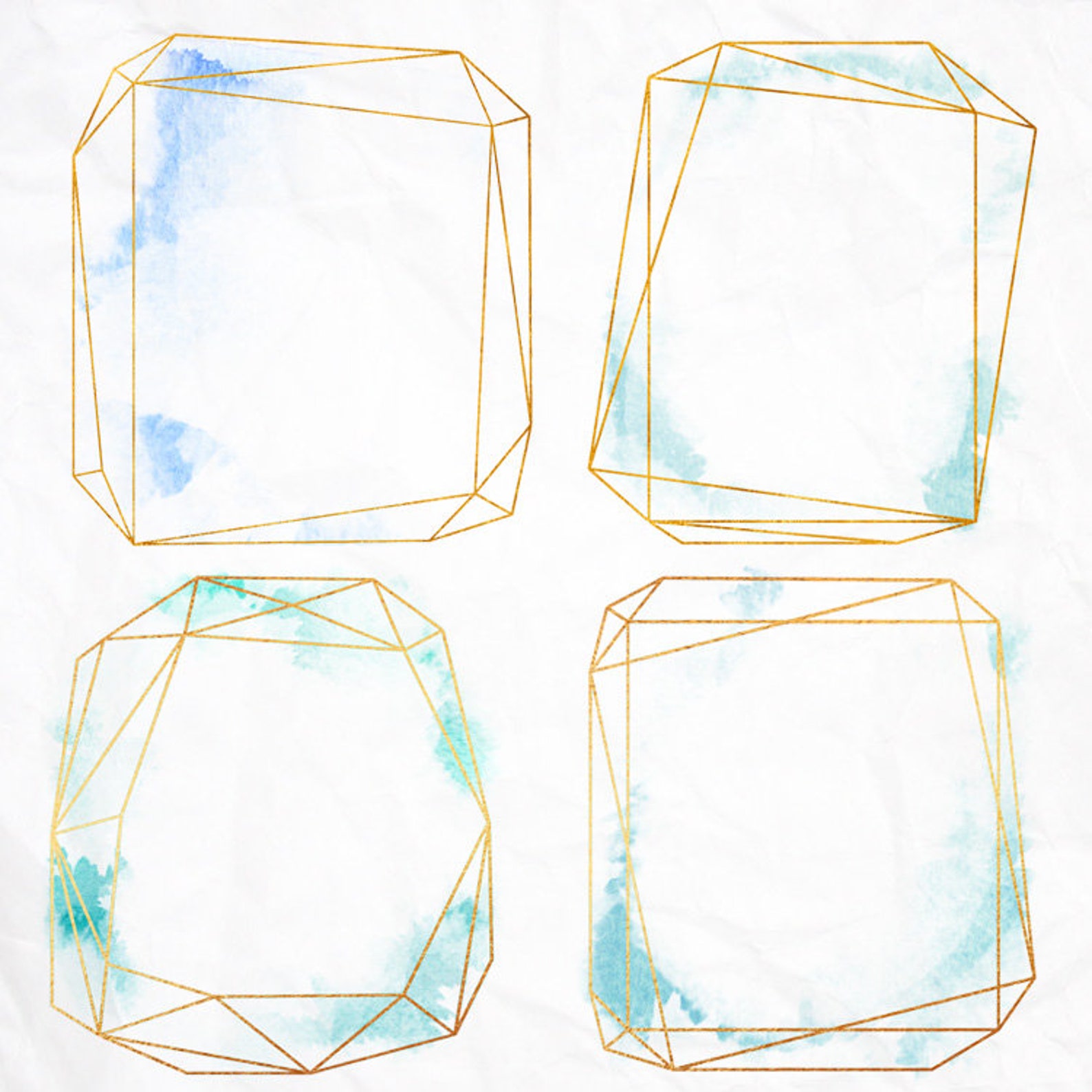 Gold and Teal Watercolor Frames, Teal Watercolor, Gold Watercolour ...