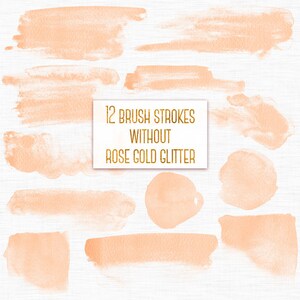 Brush Strokes With Rose Gold Confetti, Rose Gold Design Elements ...