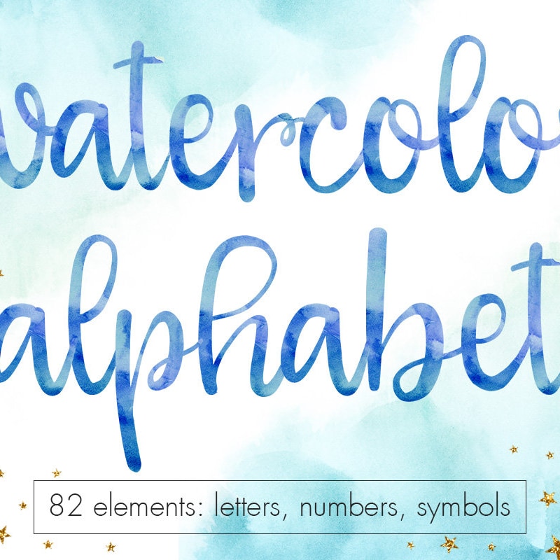 Watercolor Font - Etsy