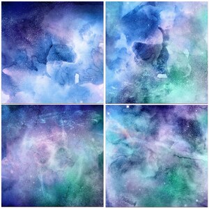 Galaxy Watercolor Digital Papers, Watercolor Galaxy Wallpaper, Cosmic ...
