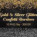 Silver & Gold Confetti Frames Clipart, Christmas Border Clipart, Gold ...