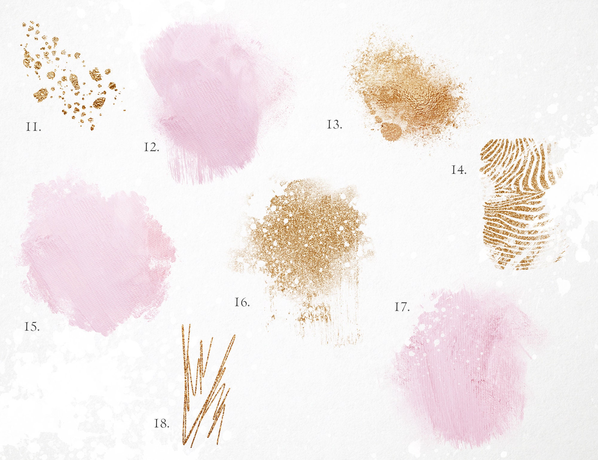 Pink and Gold Abstract Design Elements Gold Overlays Gold - Etsy