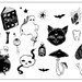 Halloween Ink Clipart, Halloween Design Elements, Black Hand Drawn ...