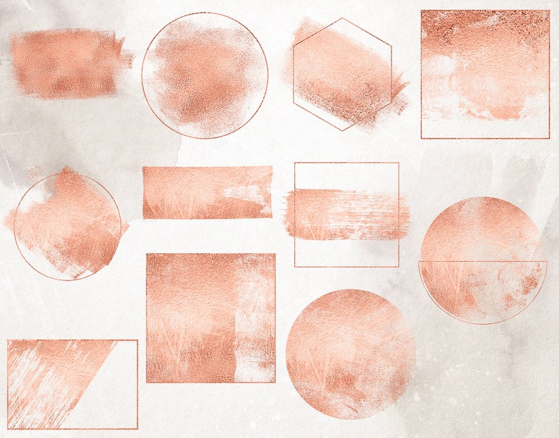 Rose gold design elements clipart Rose gold circles Rose | Etsy