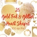 Gold Hearts Clip Art, Gold Design Elements Clipart, Gold Foil Heart ...
