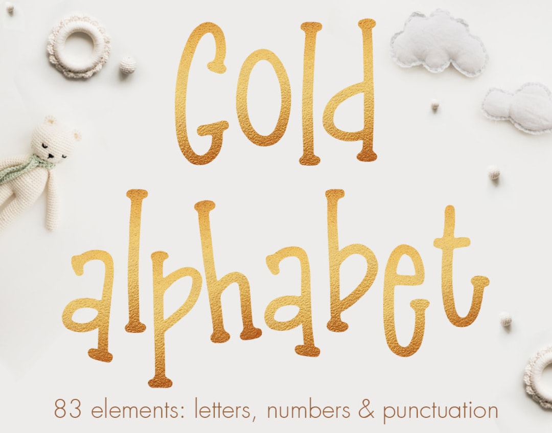 Gold Alphabet Clipart, Gold Font Clipart, Gold Foil Alphabet Clip Art ...