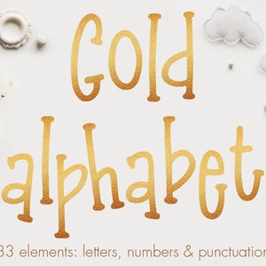 Gold Alphabet Clipart, Gold Font Clipart, Gold Foil Alphabet Clip Art ...