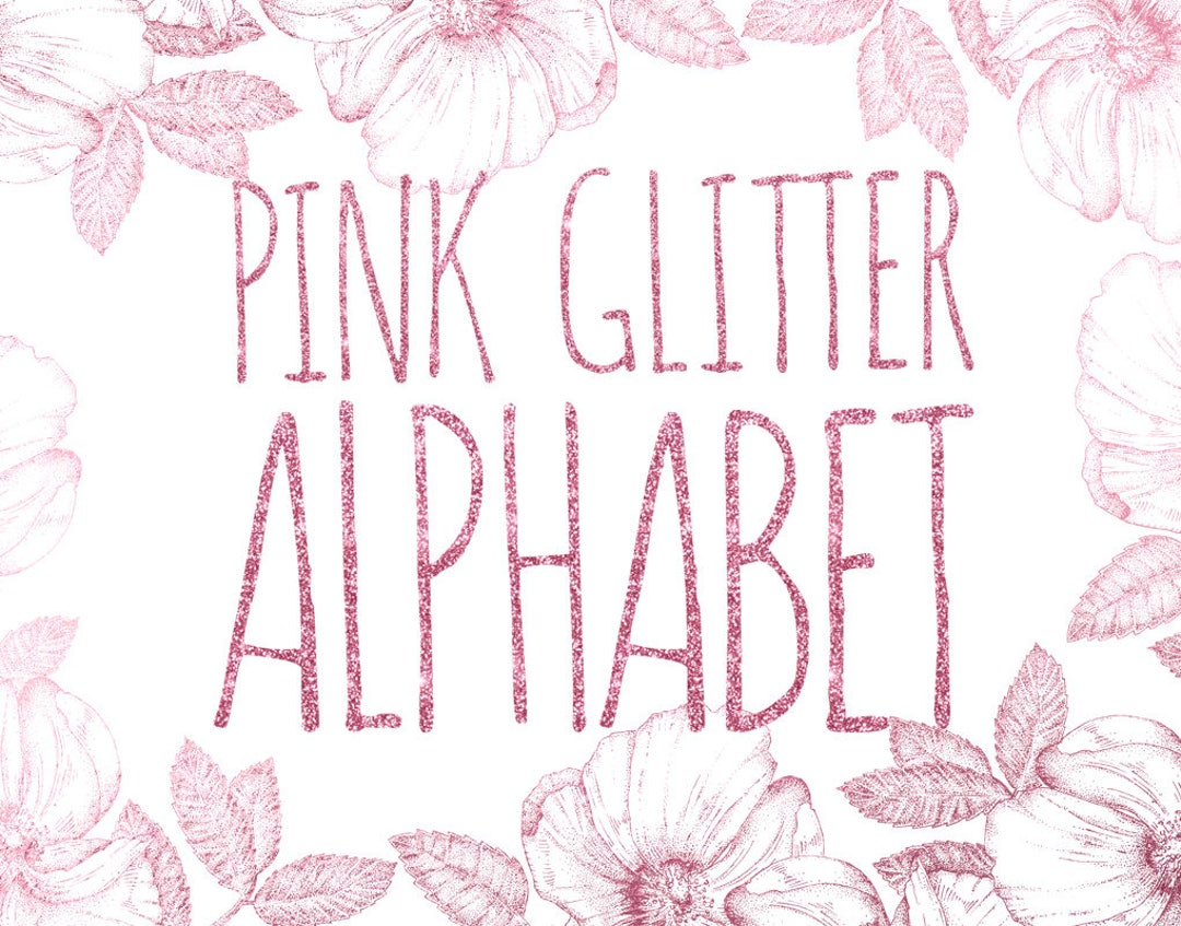 Pink Glitter Alphabet, Pink Alphabet Clipart, Glitter Letters, Sparkly ...