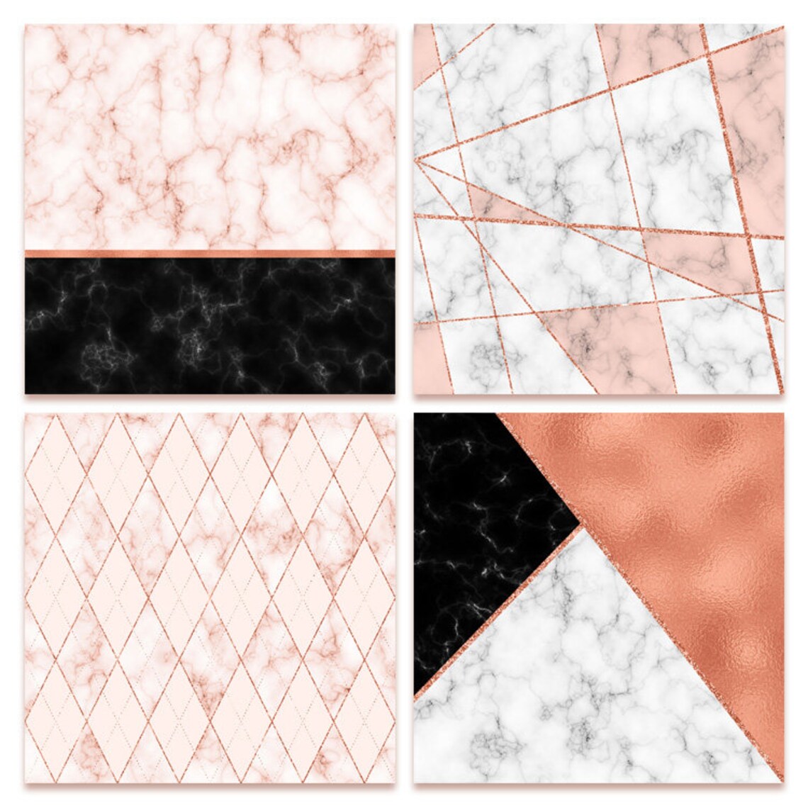 Rose Gold and Marble Abstract Paper, Marble Textures, Rose Gold ...