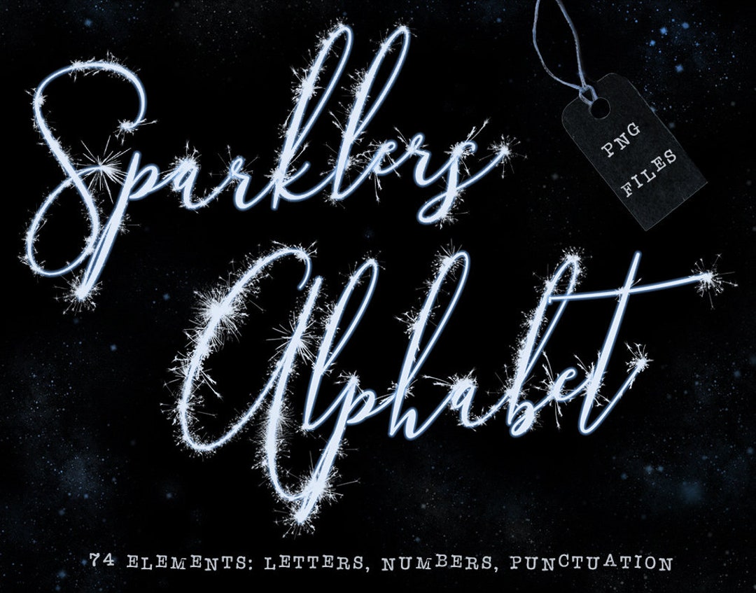 Sparklers Letters Clipart, Sparklers Alphabet Clipart, Sparklers Font ...