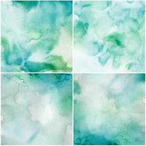 Turquoise Watercolor Digital Paper, Watercolor Paint, Watercolor ...