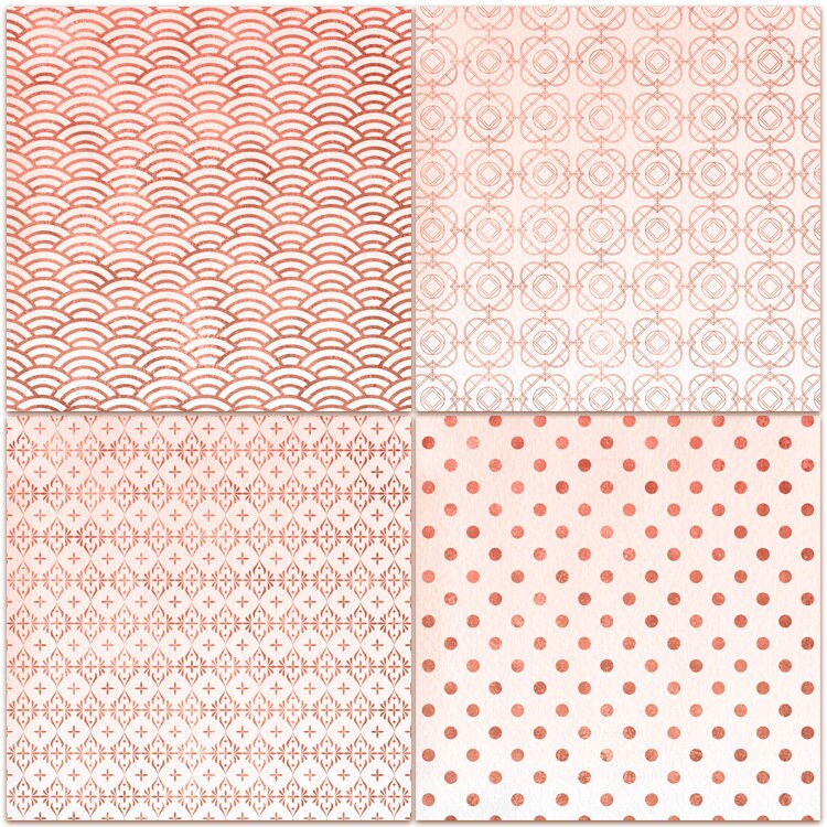 Rose Gold Digital Paper Pack Rose Gold Paper Clipart Rose | Etsy
