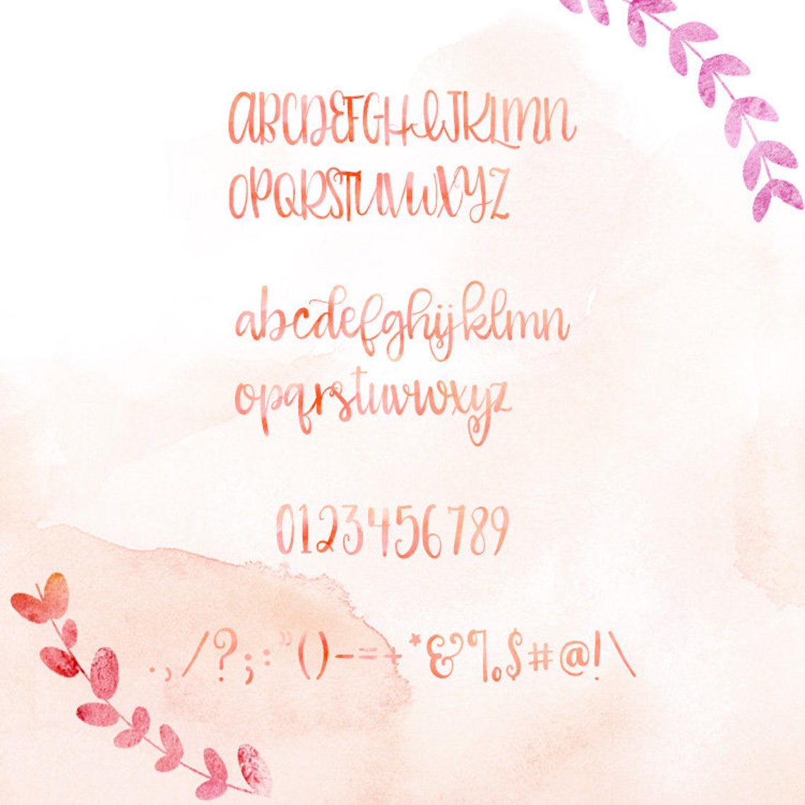 Buy 3 Pay for 2 Peach Watercolor Alphabet Clipart Watercolor - Etsy