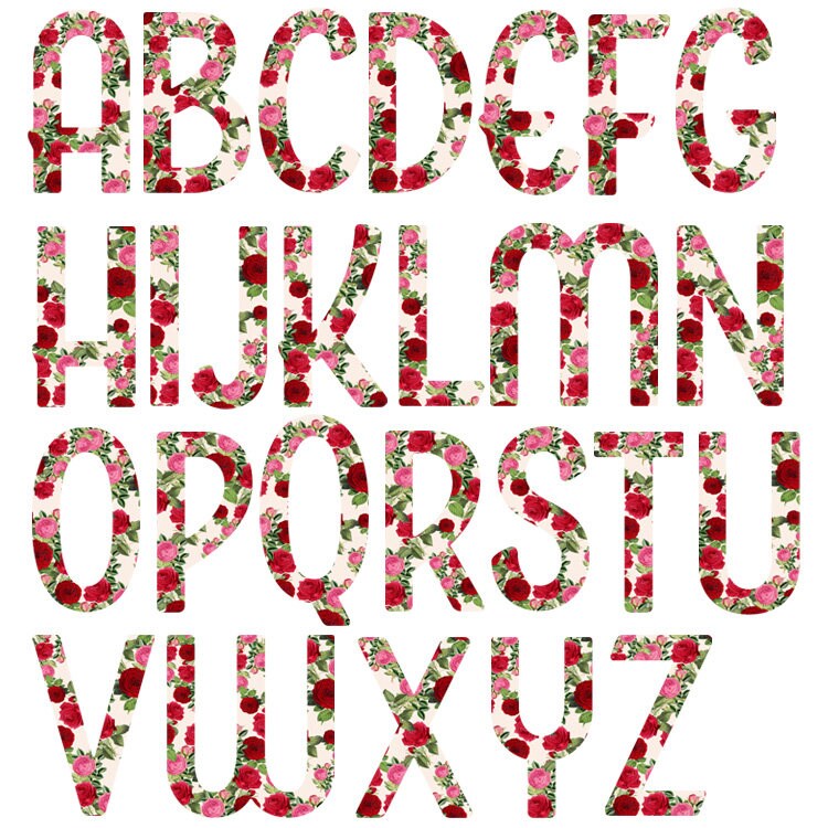 Floral Alphabet Clipart, Letters With Flowers, Floral Letters, Flower ...